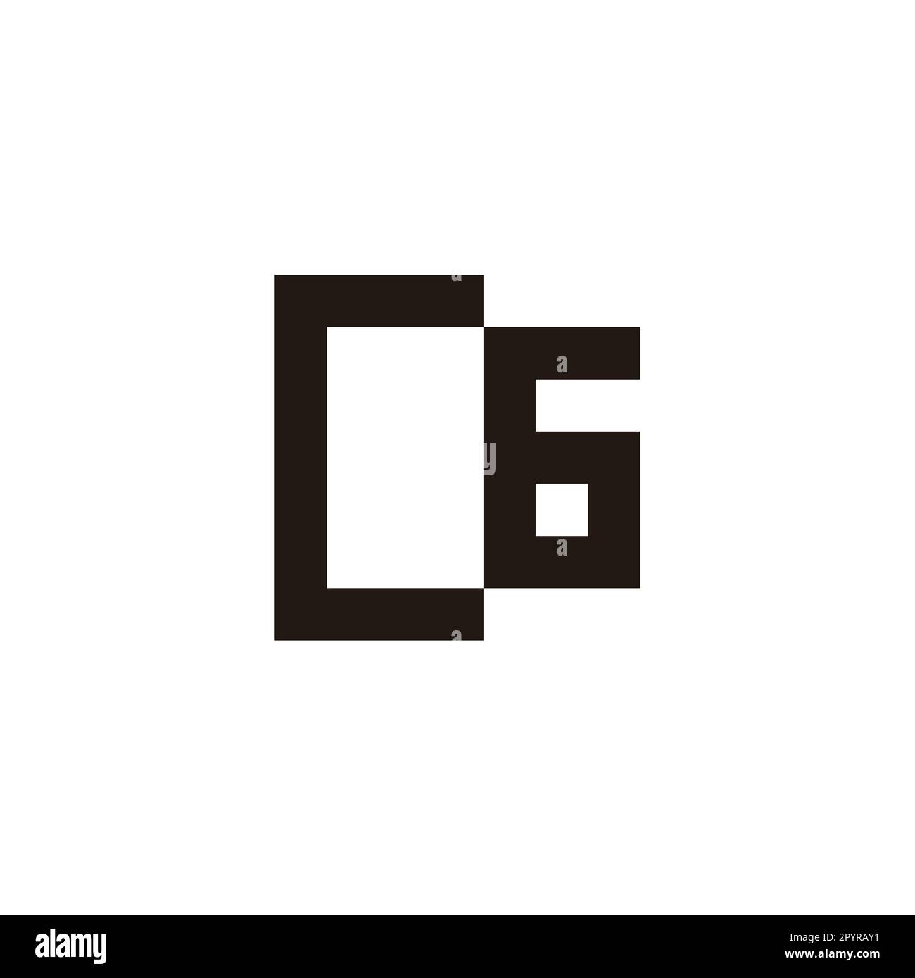 Letter C number 6, square geometric symbol simple logo vector Stock ...