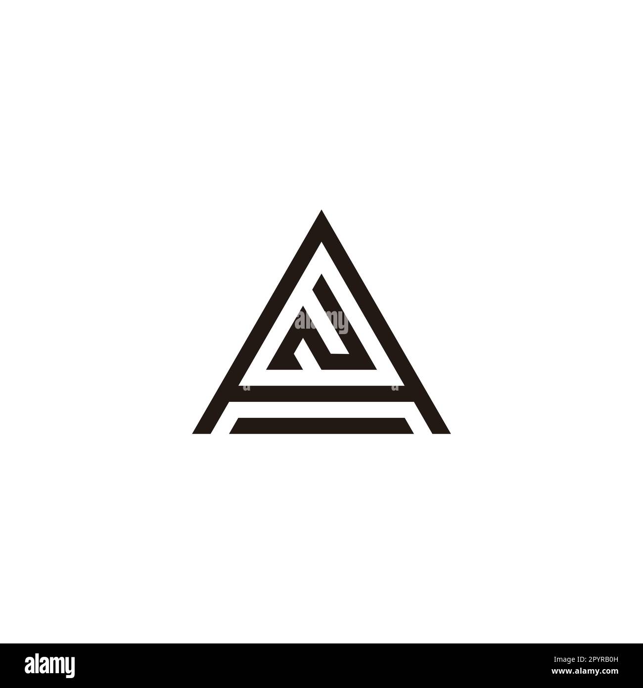 Letter N in A, triangle geometric symbol simple logo vector Stock ...