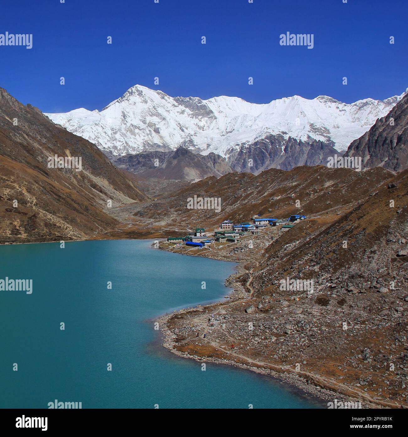 Gokyo Valley and Mount Cho Oyu, Nepal Stock Photo - Alamy