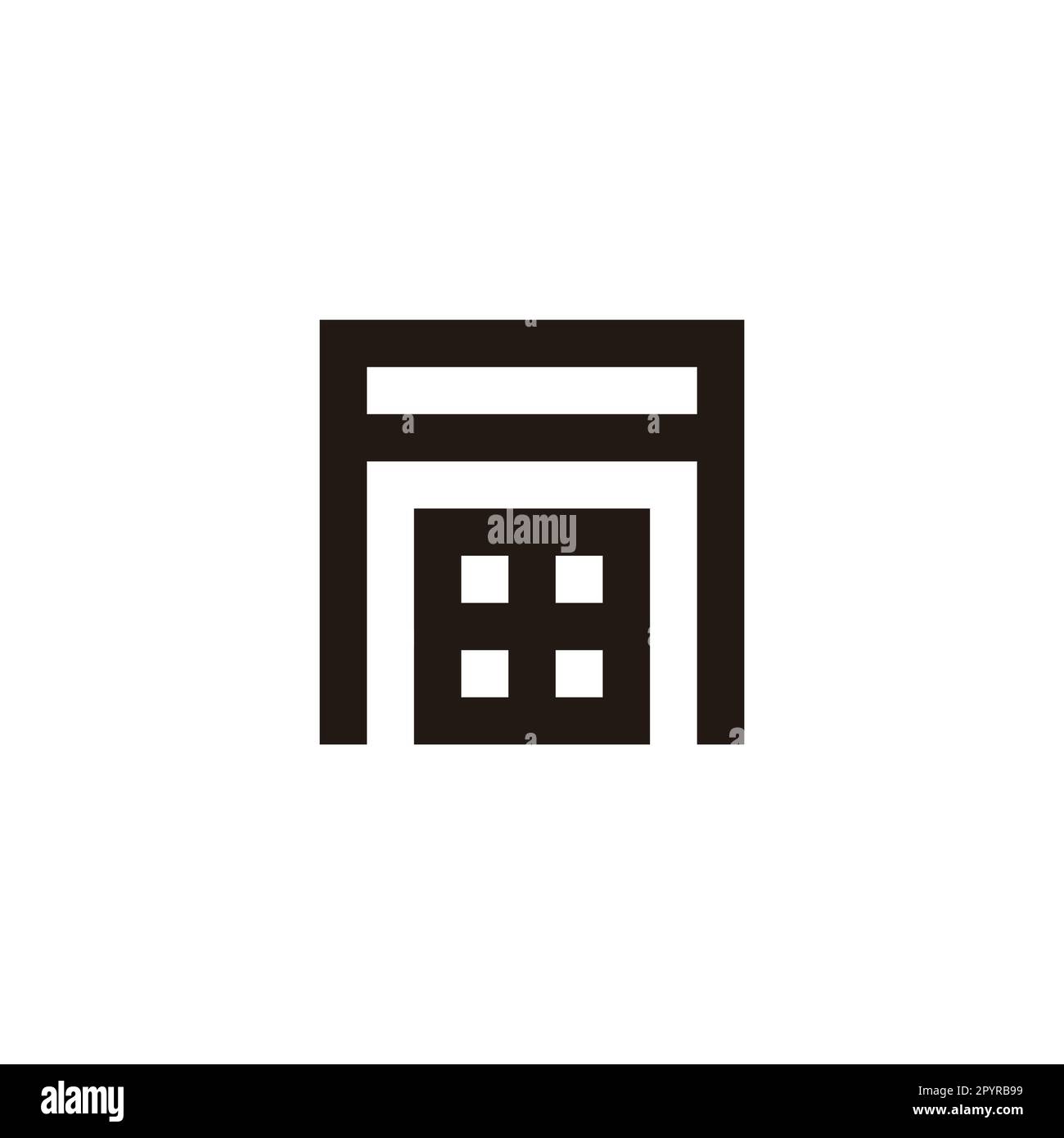 Letter A window, square geometric symbol simple logo vector Stock ...