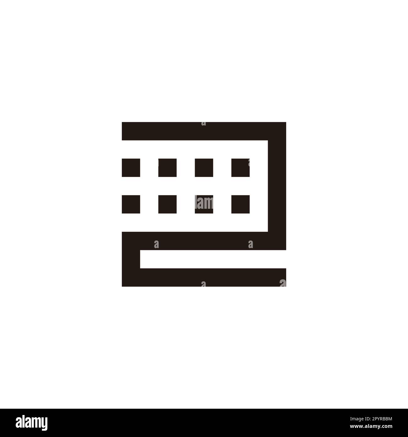 Letter 2 building, apartment, squares geometric symbol simple logo ...