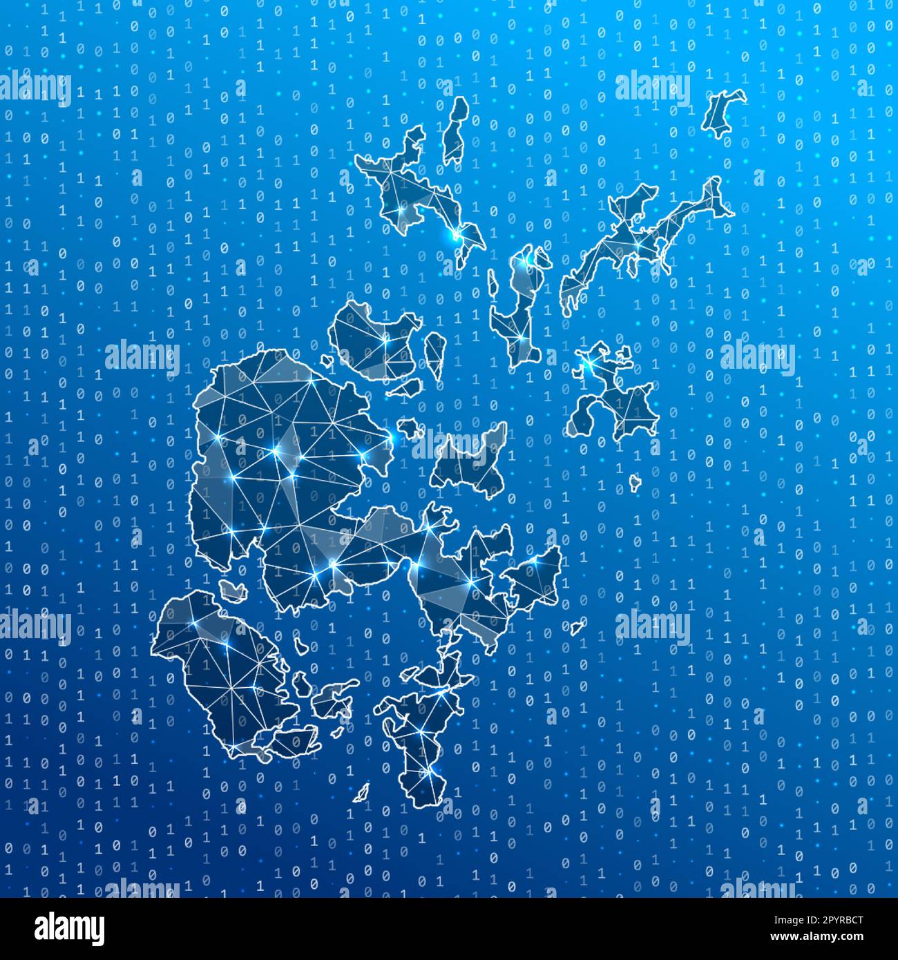 Network map of Orkney Islands. Island digital connections map ...