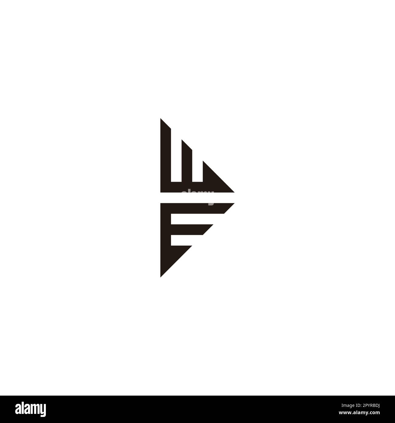 Letter w and E direction geometric symbol simple logo vector Stock ...