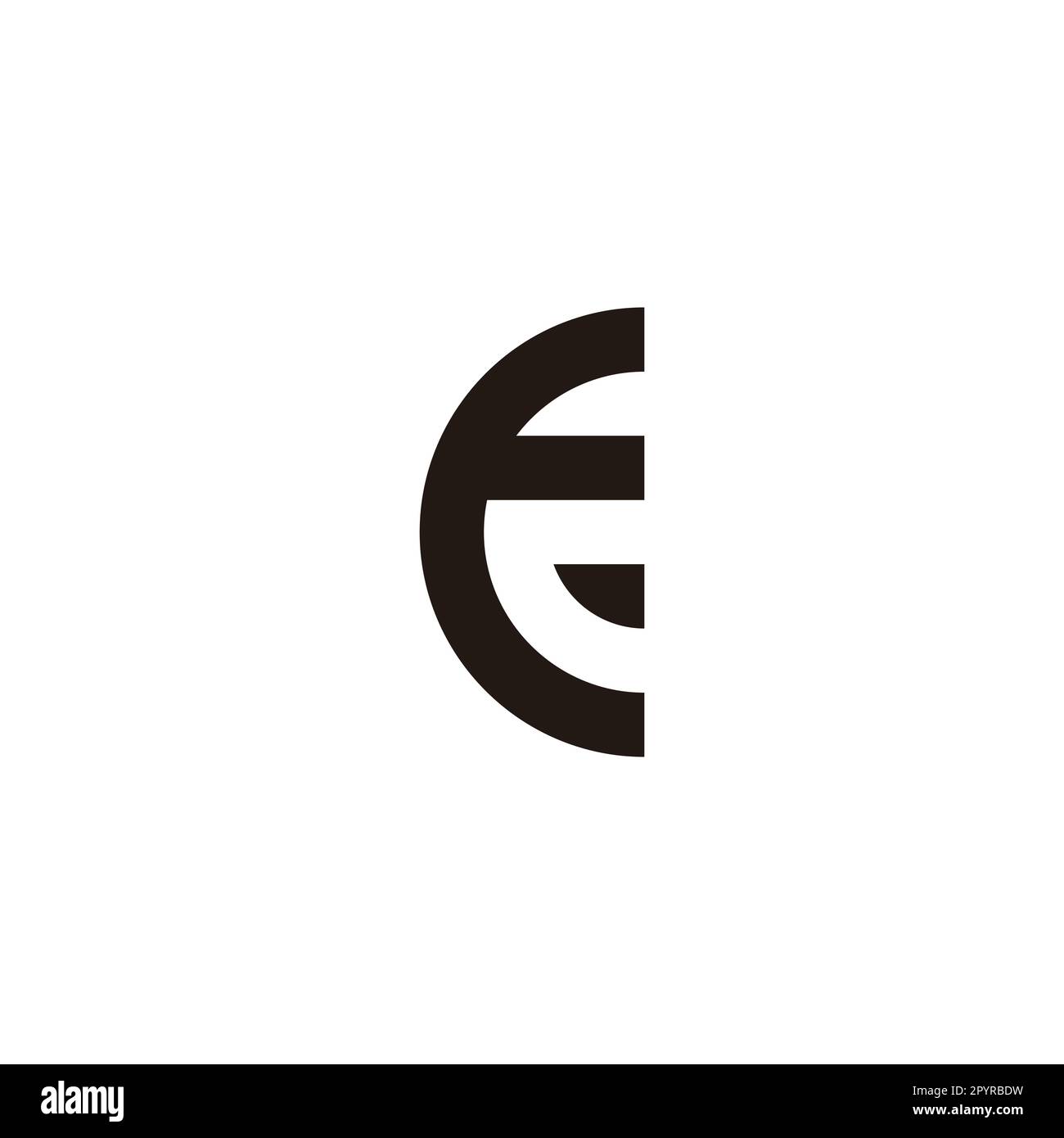 Letter F and c curve geometric symbol simple logo vector Stock Vector ...