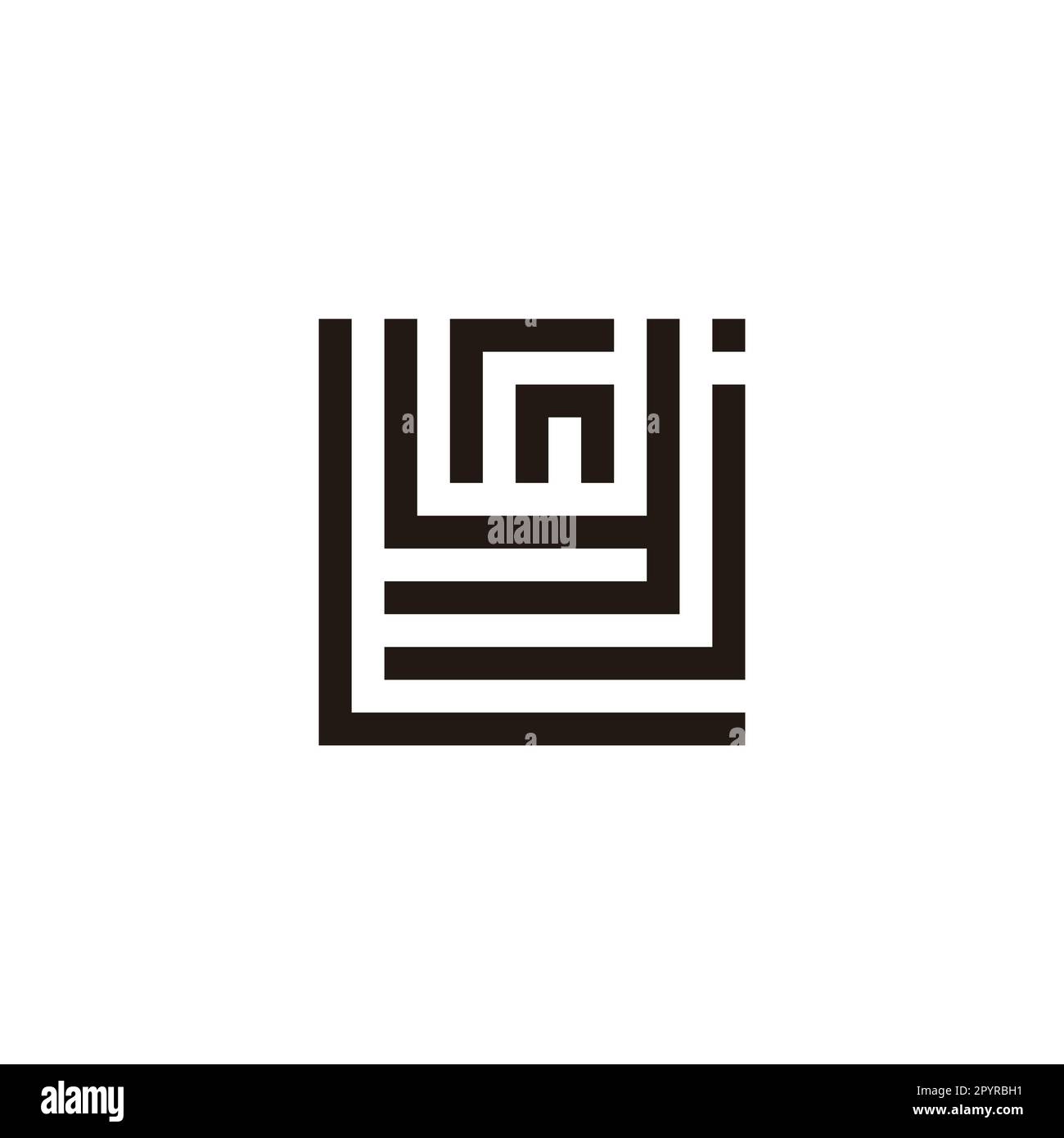 Letter L, j, y, r and n square geometric symbol simple logo vector ...