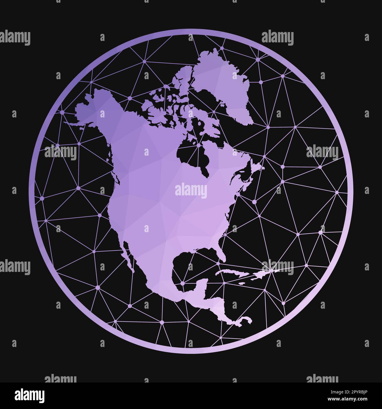 North America icon. Vector polygonal map of the continent. North ...