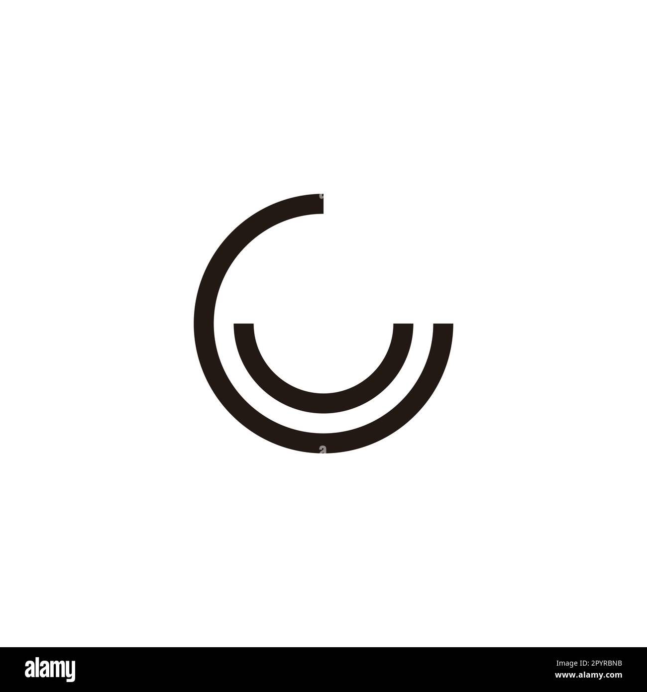 Letter G and U curve geometric symbol simple logo vector Stock Vector ...