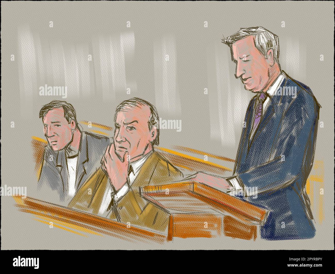Jury courtroom illustration hi-res stock photography and images - Alamy