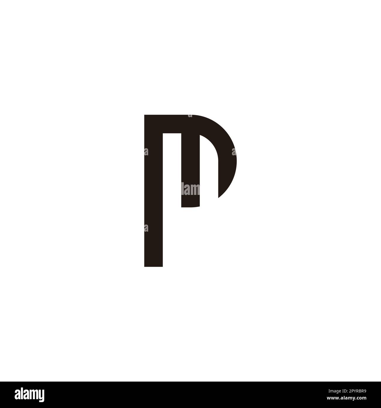 Letter m shaped p geometric symbol simple logo vector Stock Vector ...