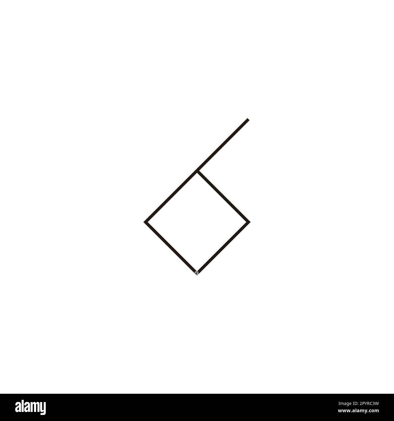 Number 6 line, square geometric symbol simple logo vector Stock Vector ...