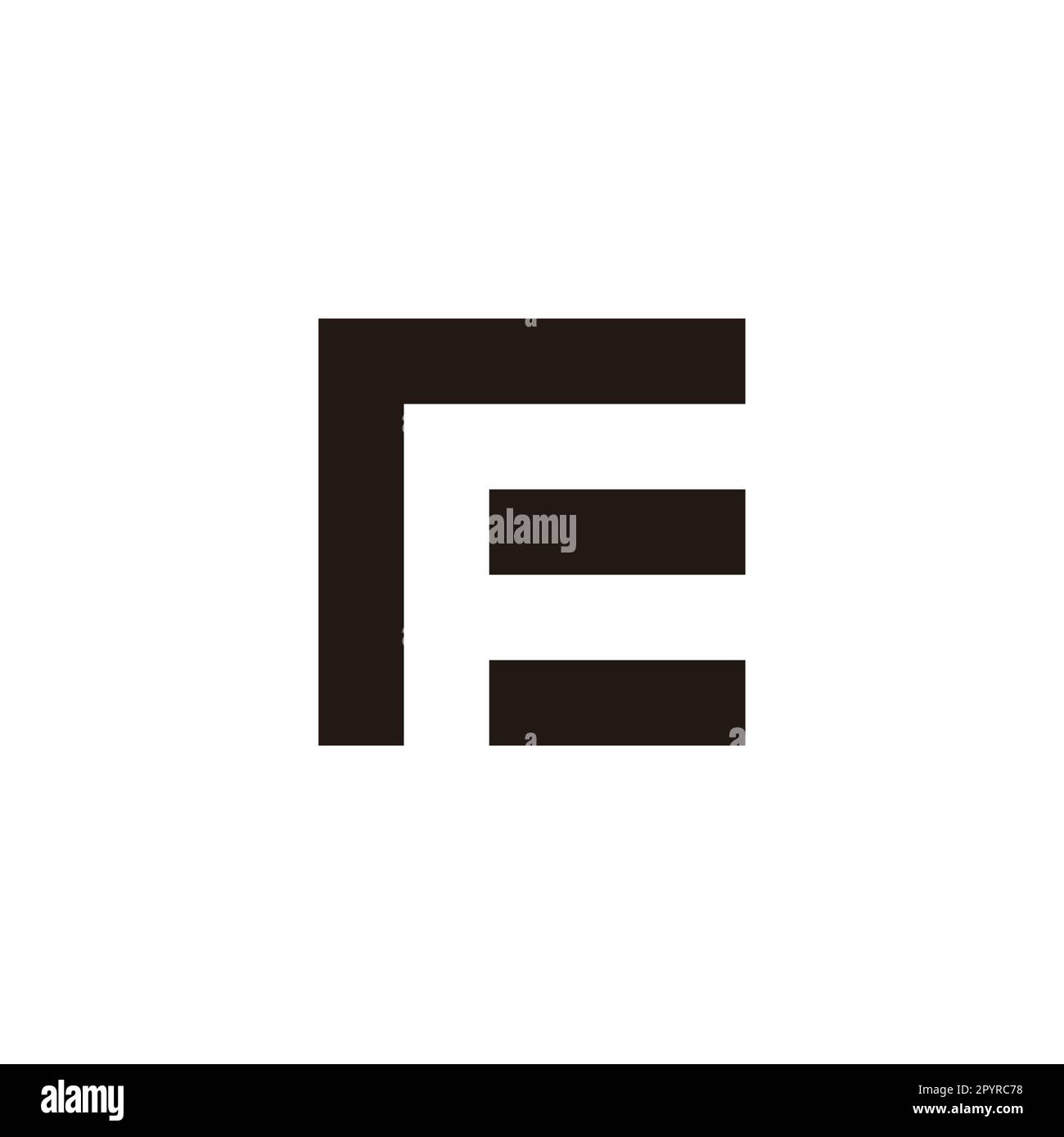 Letter r, E and F square geometric symbol simple logo vector Stock ...