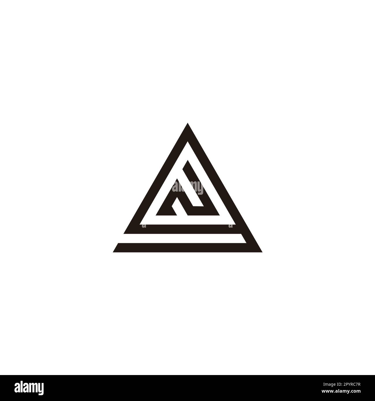 Letter N in g, triangle geometric symbol simple logo vector Stock ...