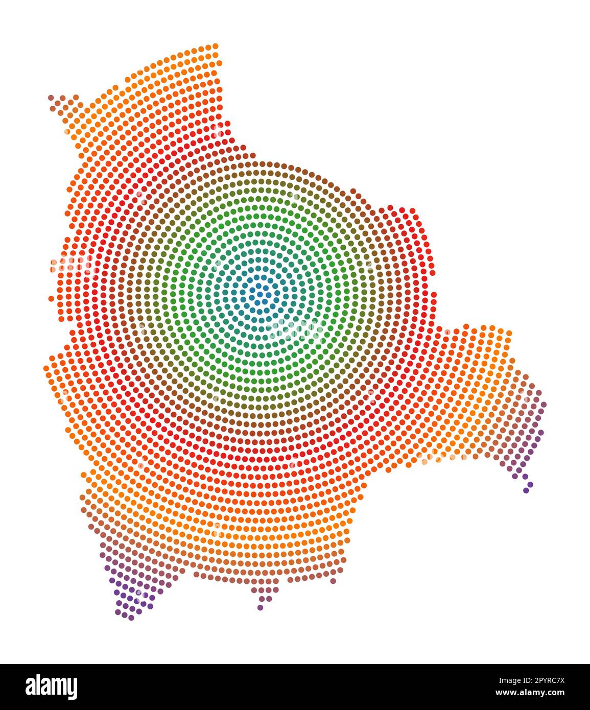Bolivia dotted map. Digital style shape of Bolivia. Tech icon of the ...