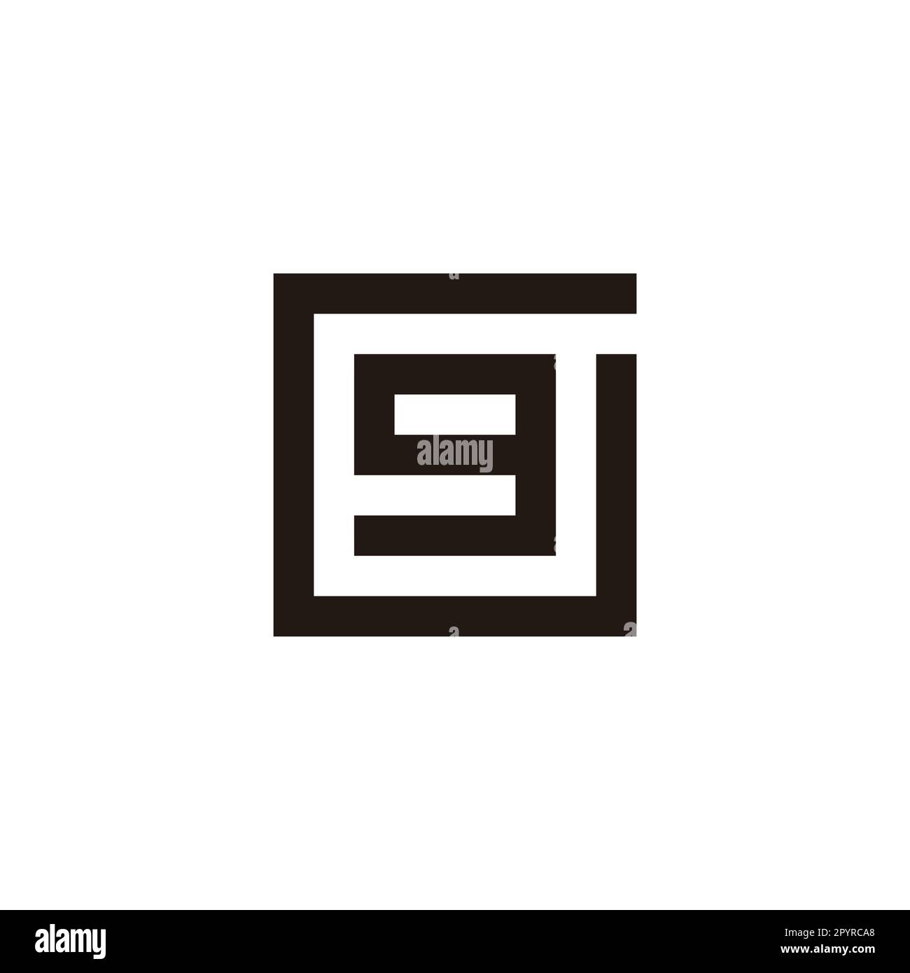 Letter in black square Stock Vector Images - Alamy