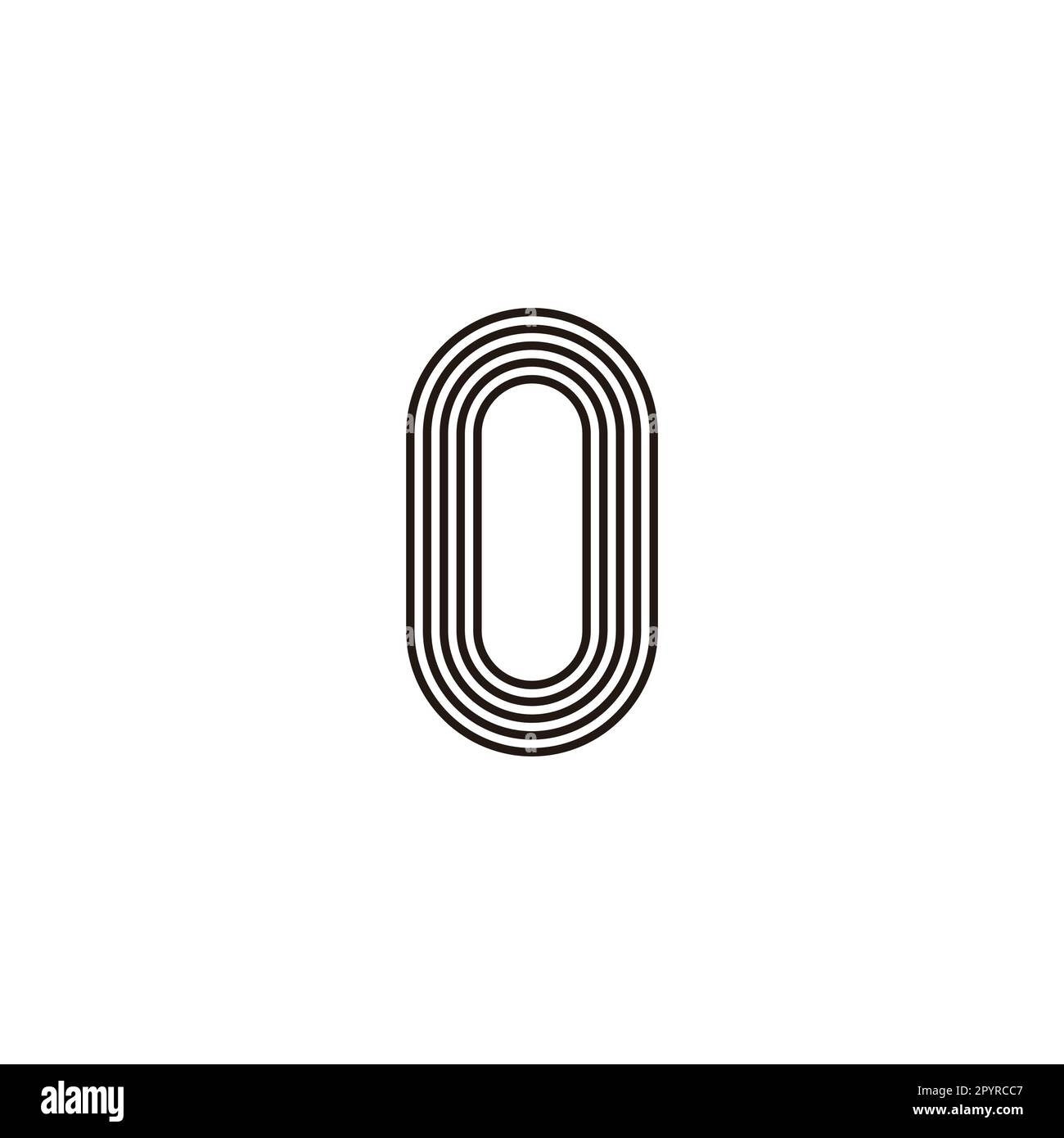 Letter o lines, capsule geometric symbol simple logo vector Stock ...