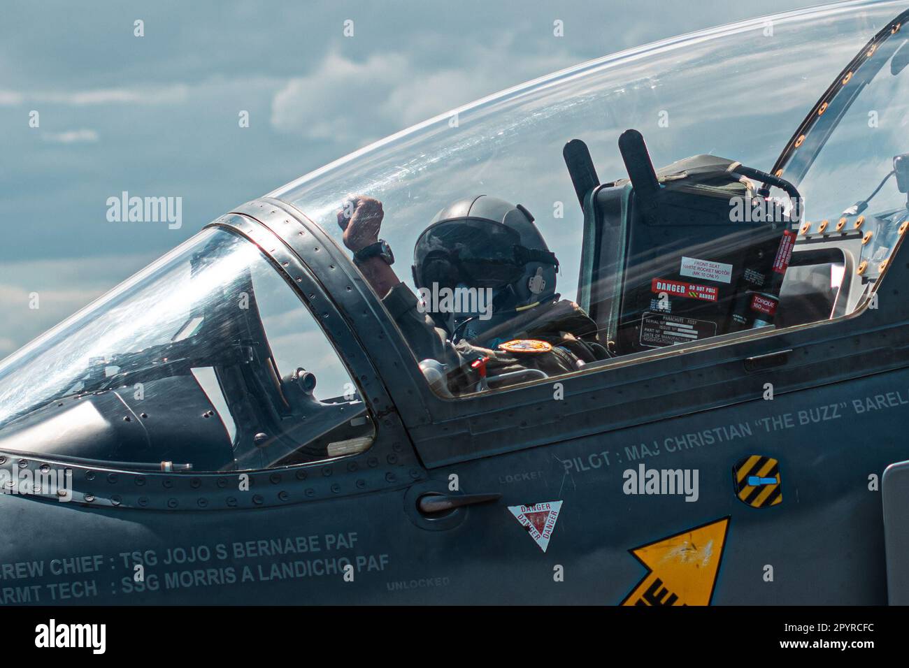 A Philippine Air Force pilot taxis a FA-50PH before a flight during ...