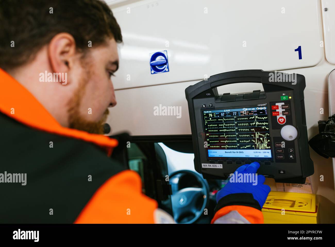 Patient monitor in emergency ambulance hi-res stock photography and ...