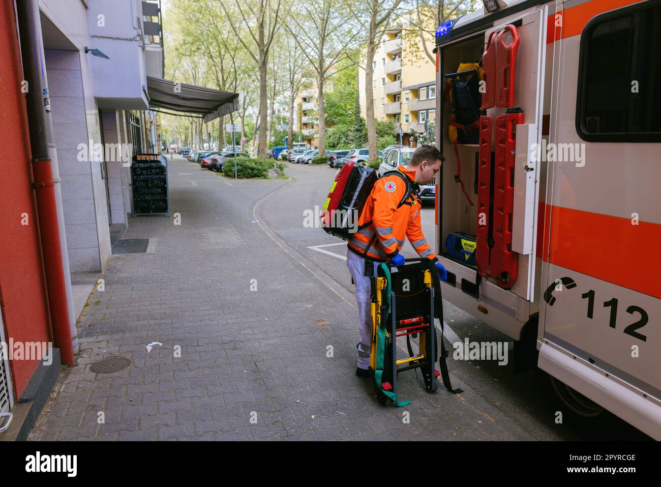 Mannheim, Germany. 03rd May, 2023. Emergency paramedic Victor Durek ...