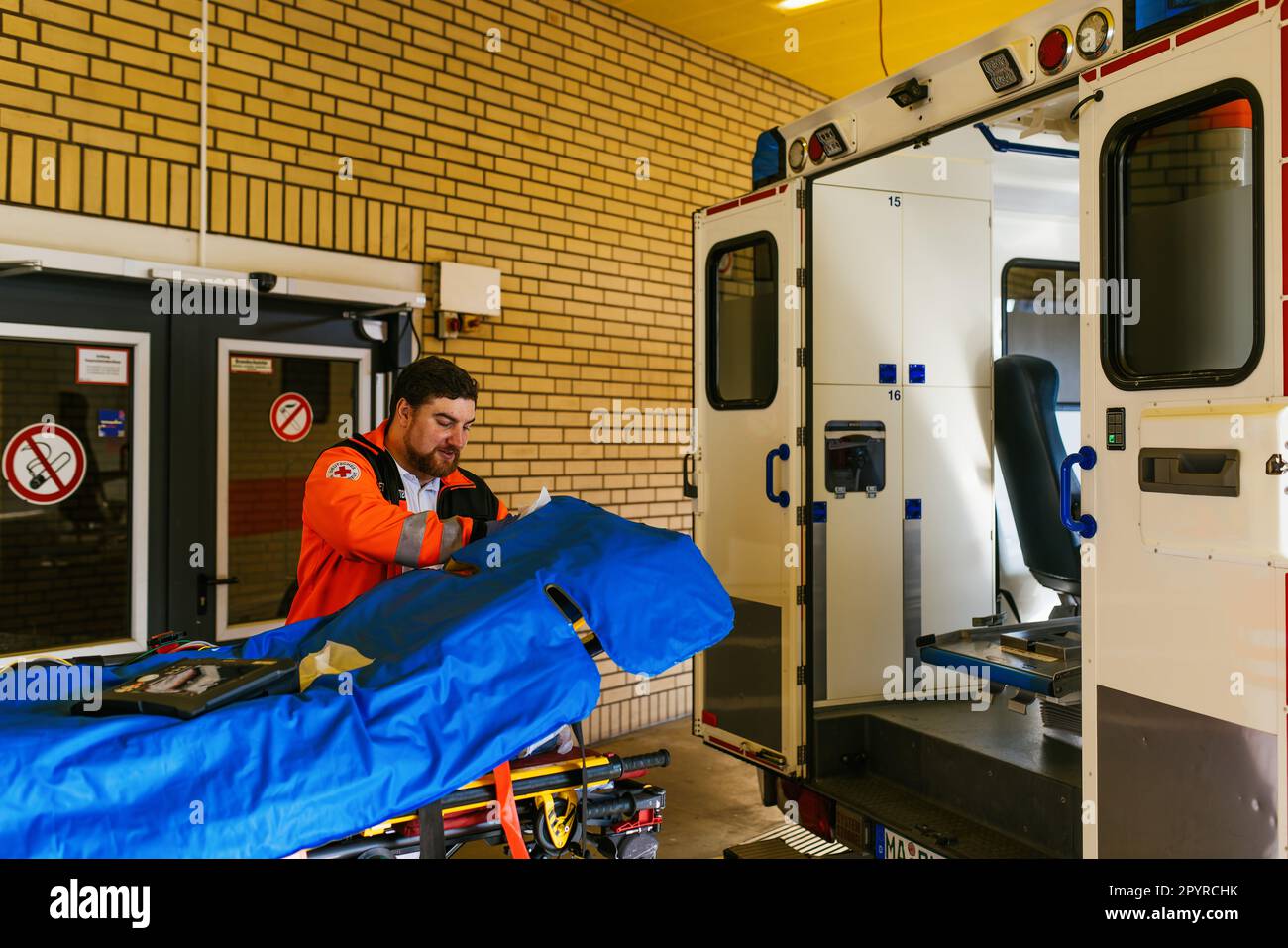 Mannheim, Germany. 03rd May, 2023. Emergency paramedic Daniel Schwenger ...