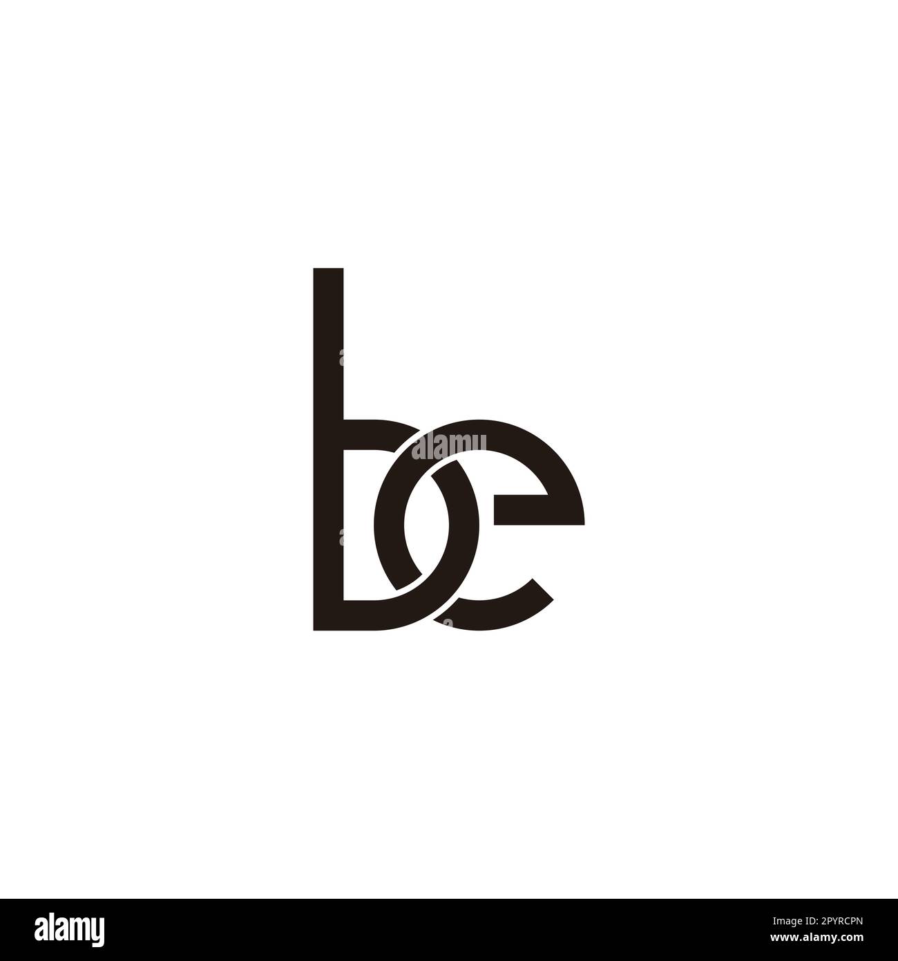 Letter be circle, outlines geometric symbol simple logo vector Stock ...