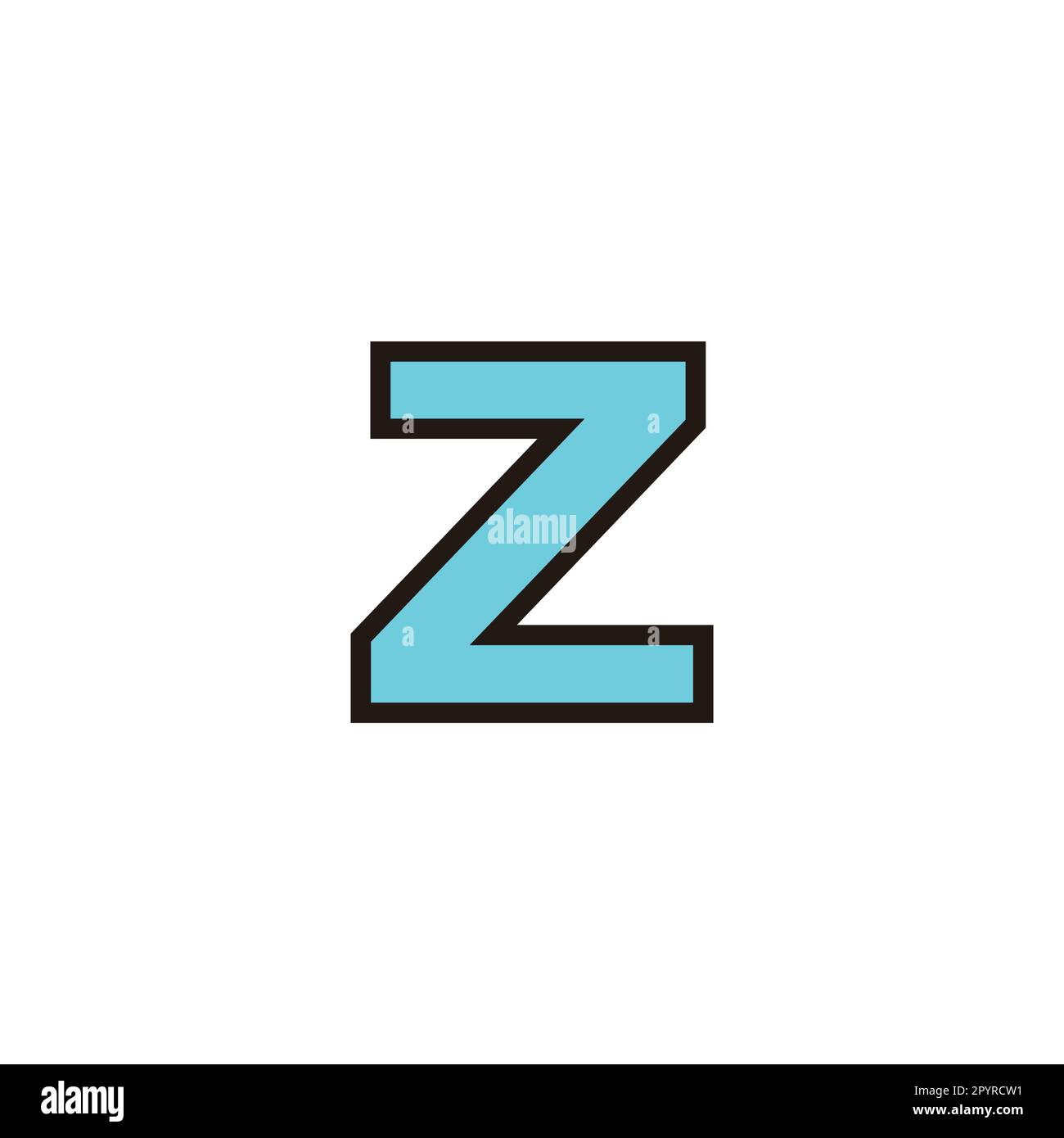 Letter Z blue, outline geometric symbol simple logo vector Stock Vector ...