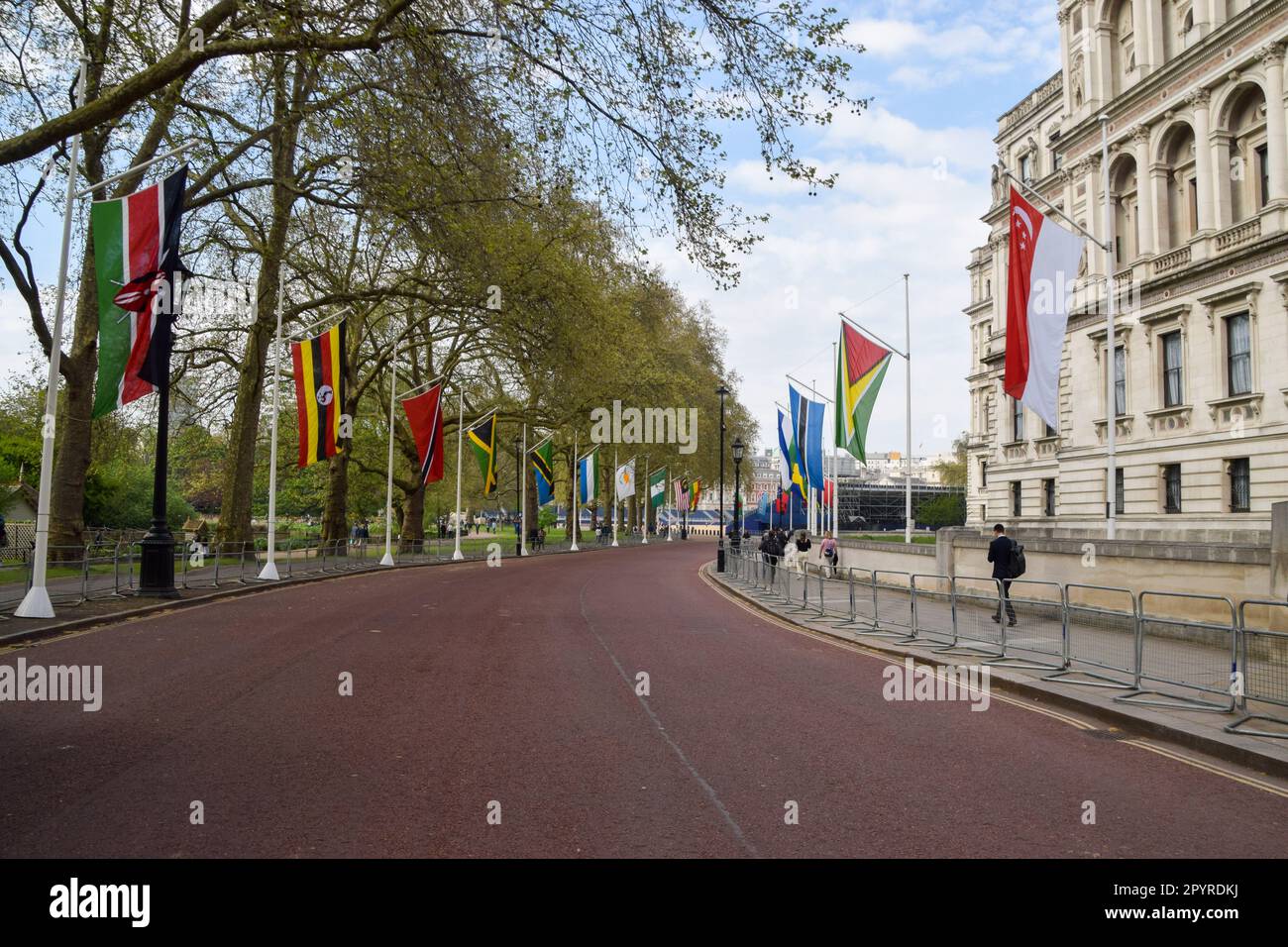 London, UK. 04th May, 2023. Flags of Commonwealth countries decorate ...