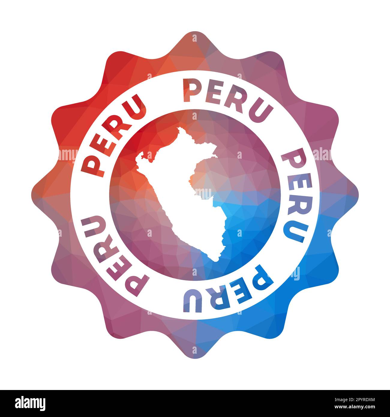 Peru low poly logo. Colorful gradient travel logo of the country in ...