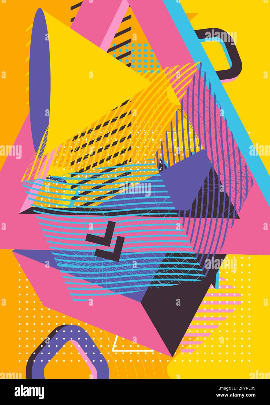 Simple background with random geometric shapes. Abstract flat template ...