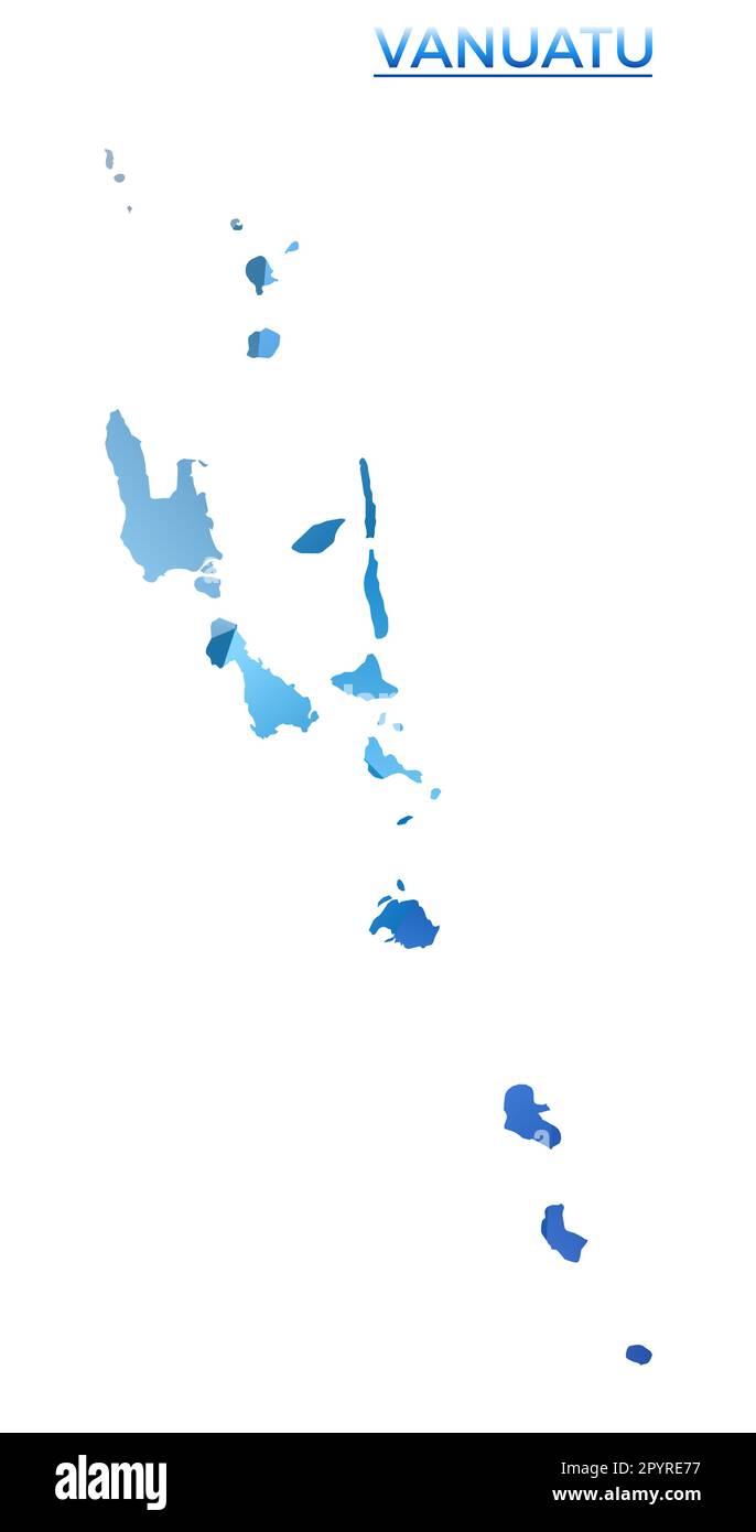 Vector polygonal Vanuatu map. Vibrant geometric country in low poly ...
