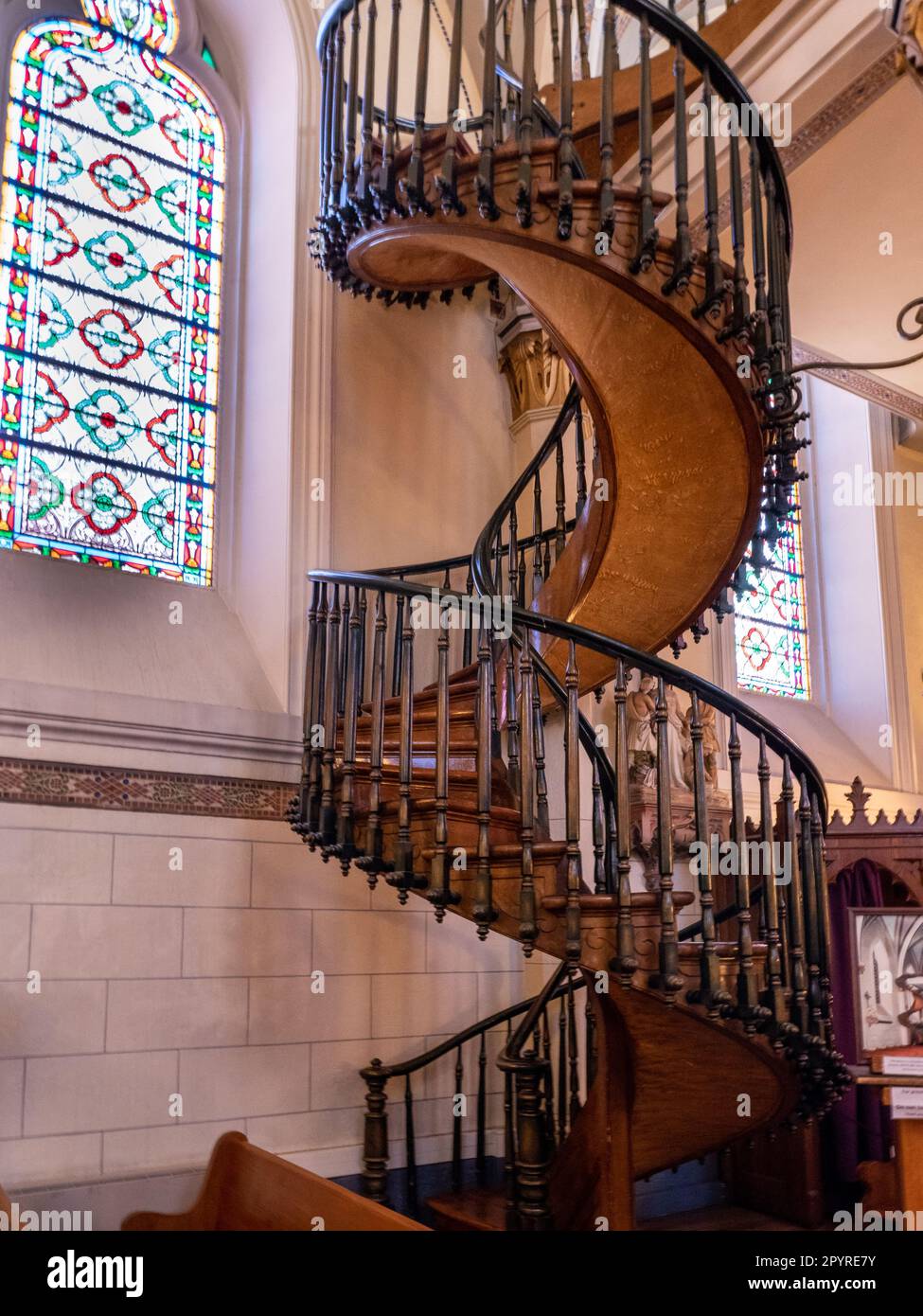 Loretto Chapel Miraculous Staircase in Santa Fe, New Mexico Stock Photo ...