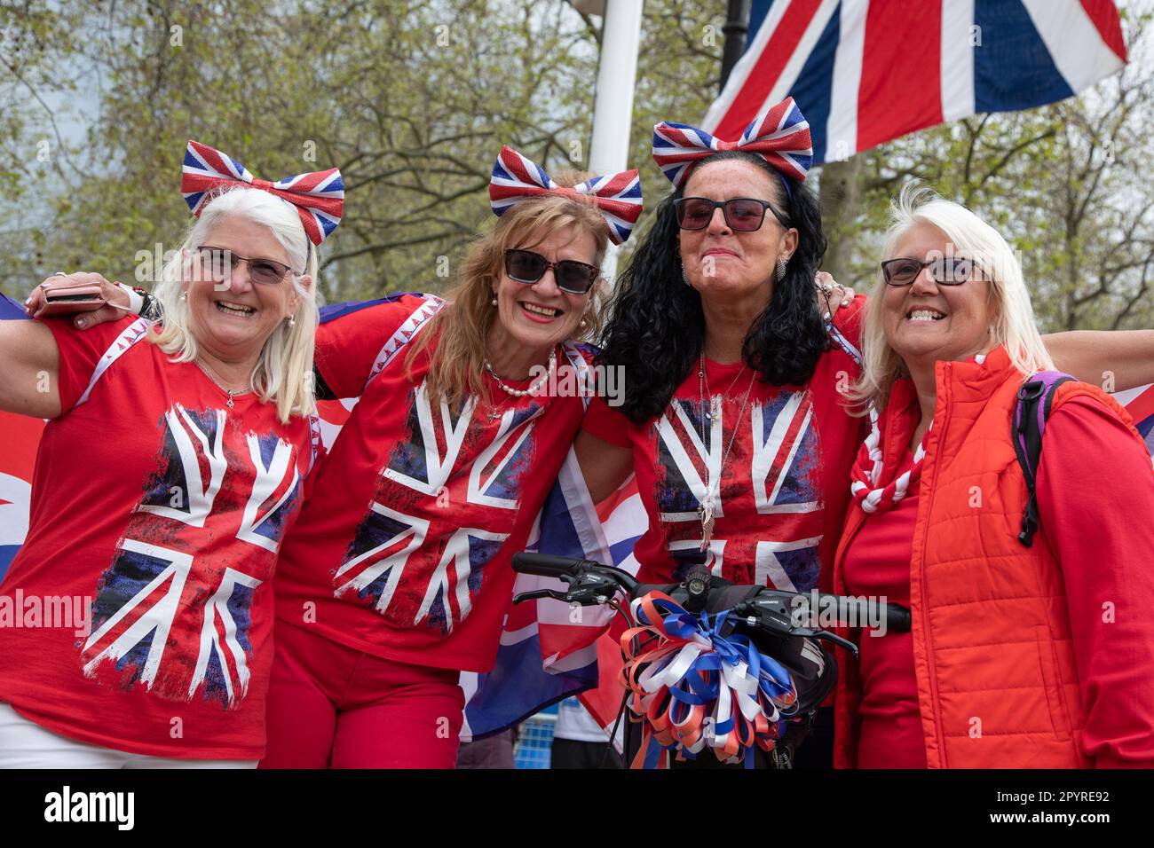 London, UK. 4th May 2023. Judith, Carol, Claire and Gill, the "Bike ...