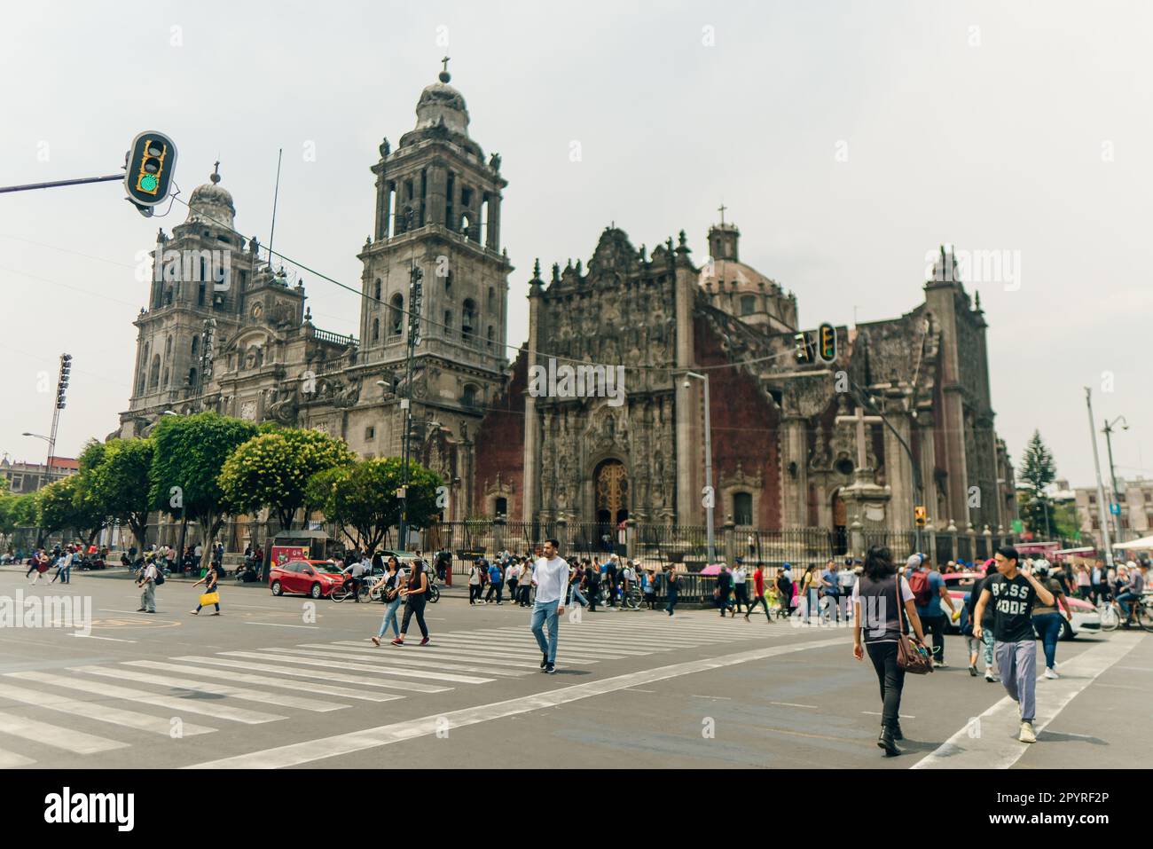 Panoramic view of Zocalo and Cathedral - Mexico City, Mexico may 2023 ...