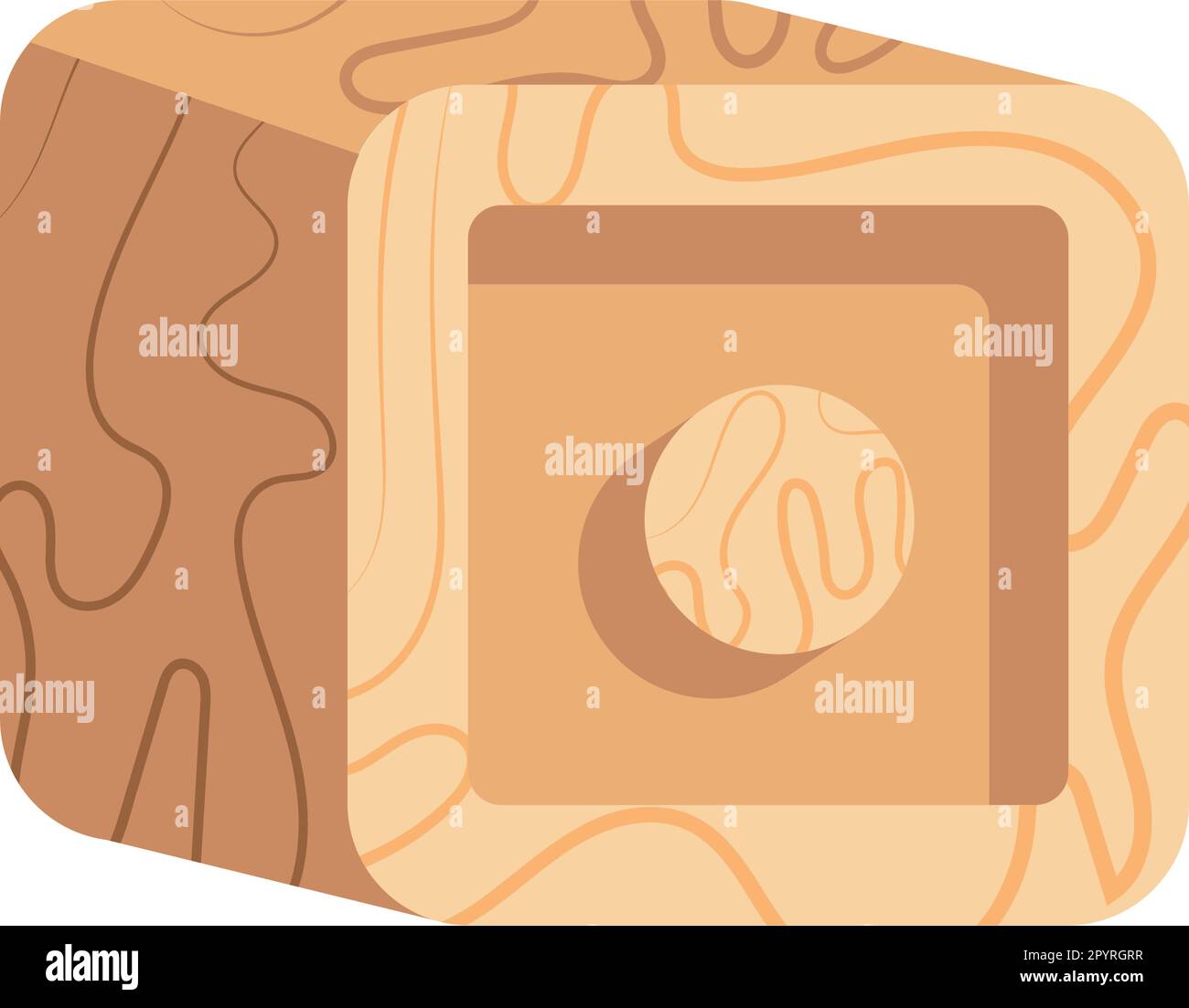 wooden square toy over white Stock Vector Image & Art - Alamy