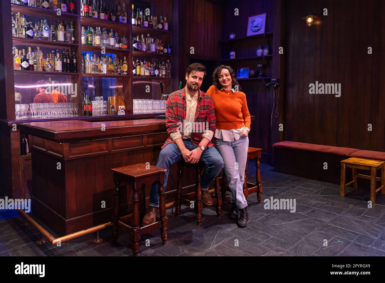 Toby Francis, playing the character of Guy and Stefanie Caccamo ...