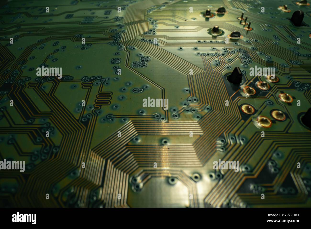 Circuit board. Technological electronic plate with roads and other ...