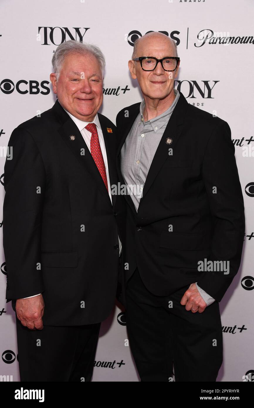 New York, USA. 04th May, 2023. Robert E. Wankel and Neil Meron walking ...