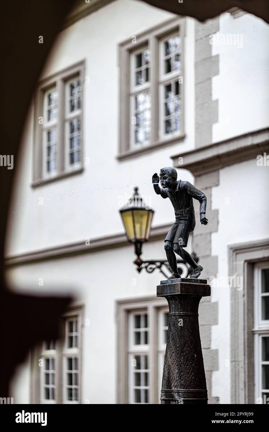 Figure at fountain called 'Koblenzer Schängel' in front of the town ...