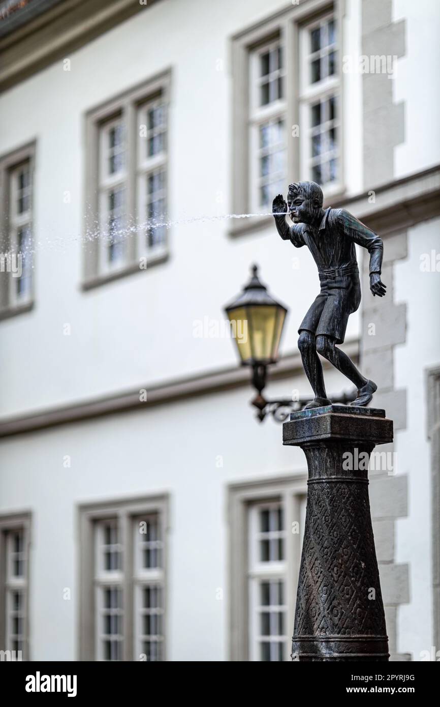 Figure at fountain called 'Koblenzer Schängel' in front of the town ...