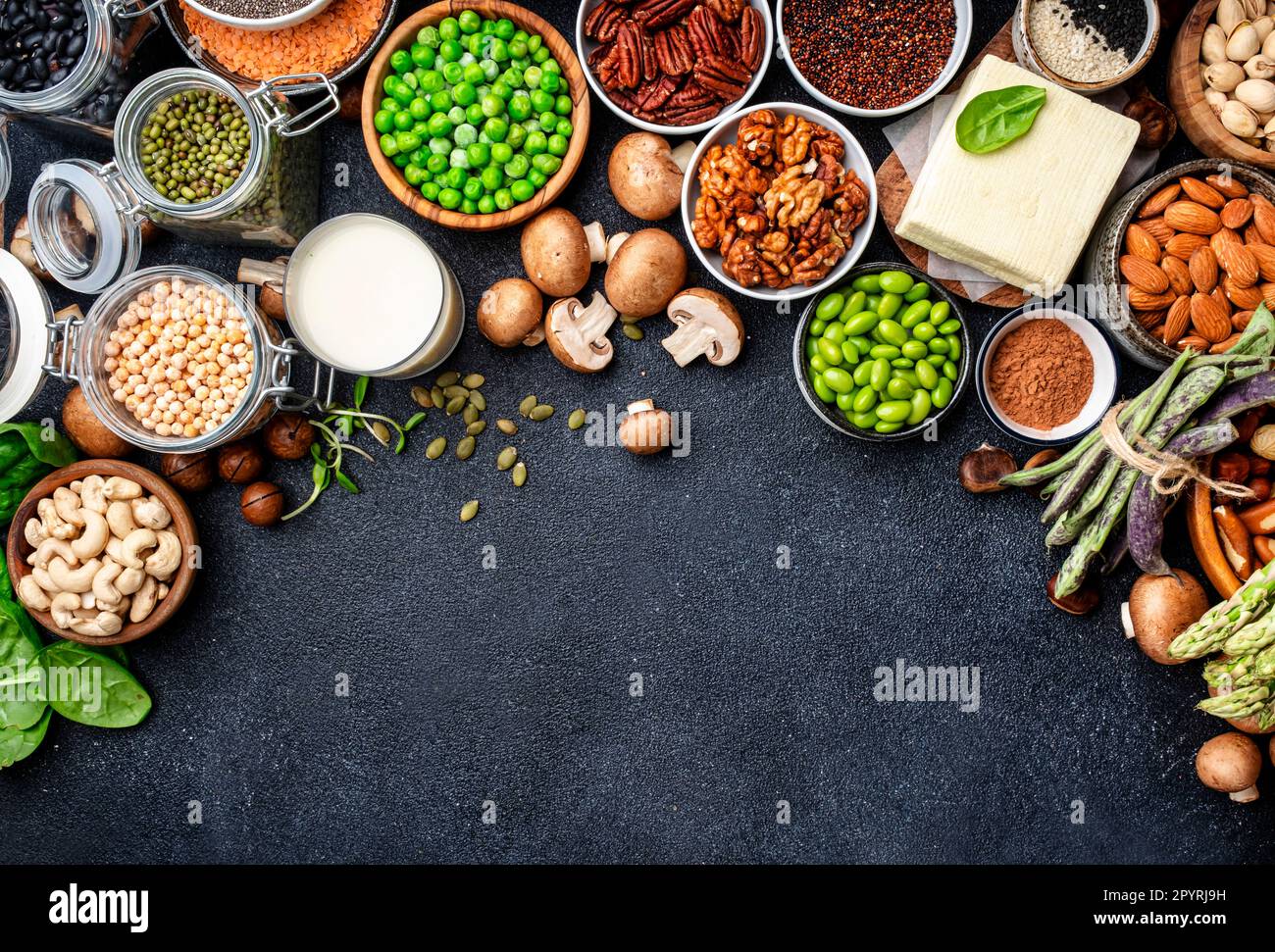 Vegan protein Plant based vegetarian food sources. Healthy eating, diet ...