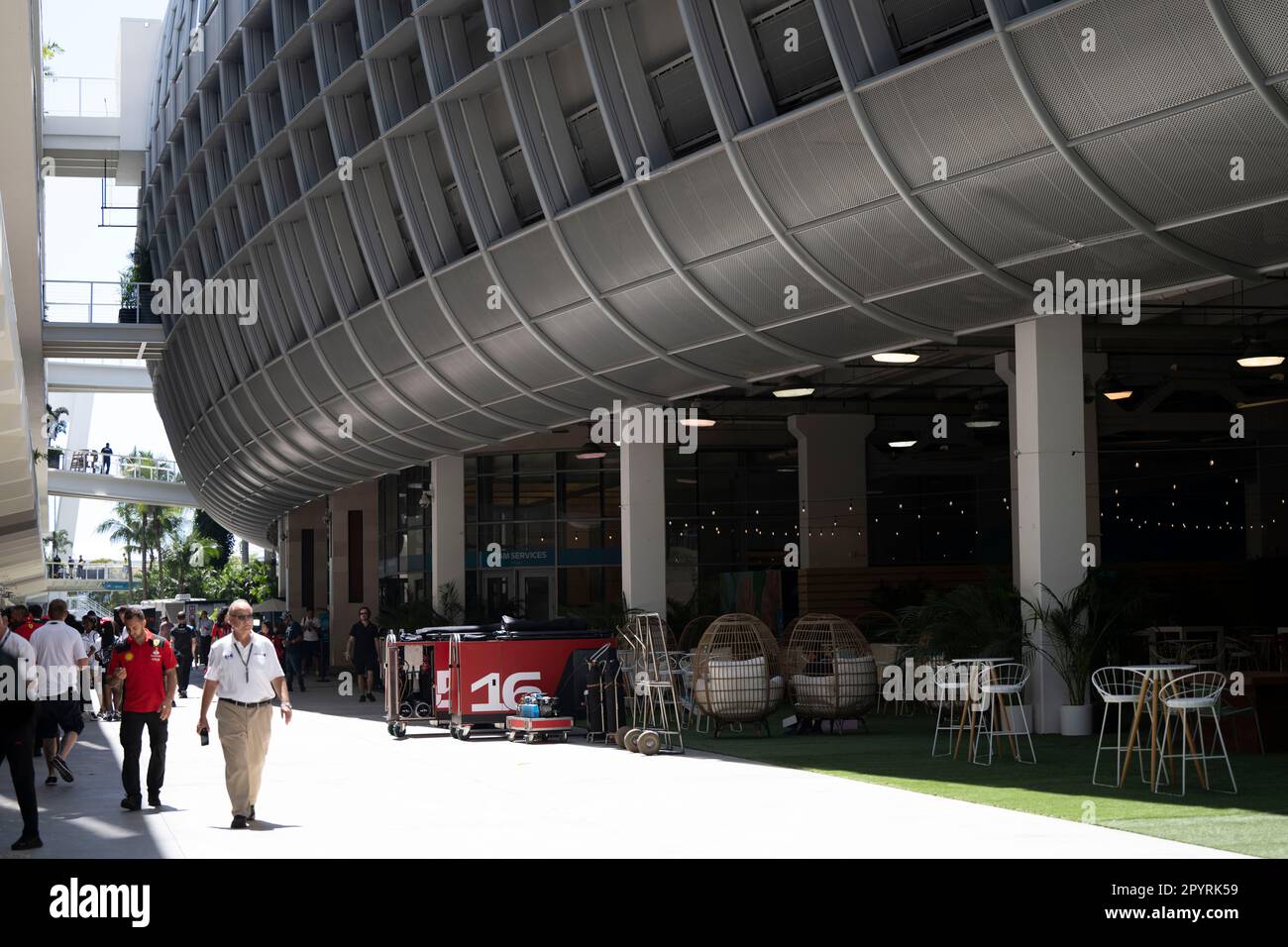 Miami, Florida, USA. 4th May, 2023. The paddock and garages at Hard ...