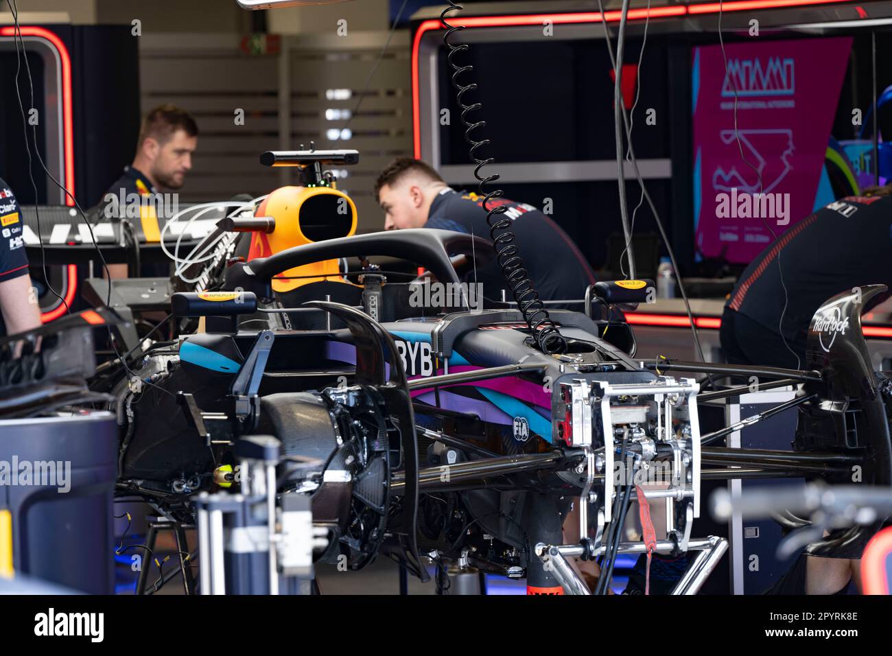 Miami, Florida, USA. 4th May, 2023. Oracle RedBull Racing mechanics and ...