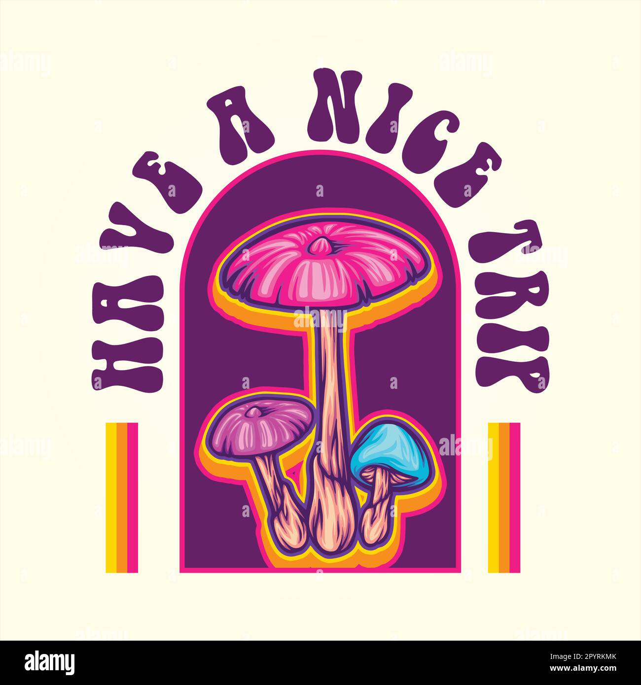 Wild mushroom plant psilocybin psychedelic logo illustrations vector ...