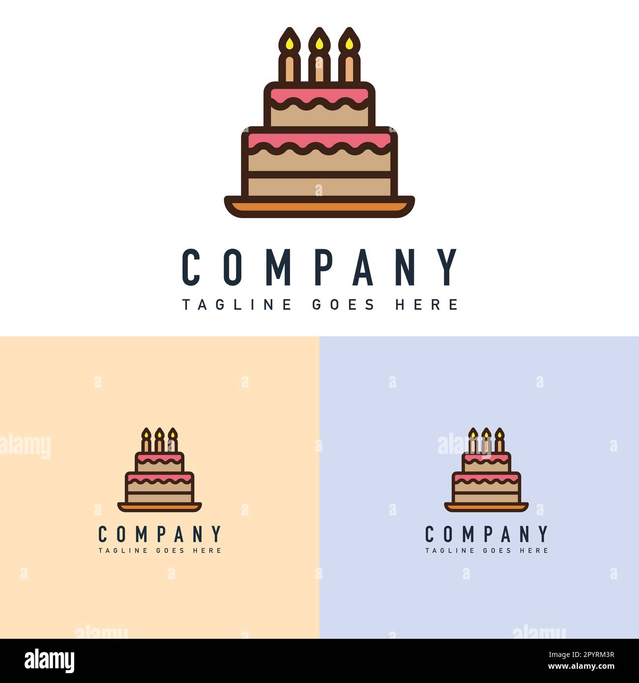 Bakery Shop Logo Cake Bread Pastry Store Template Vector Icon