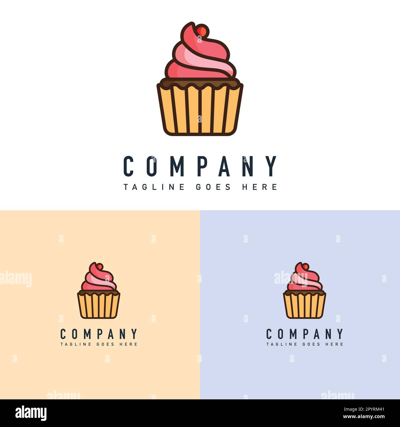 Bakery Shop Logo Cake Bread Pastry Store Template Vector Icon