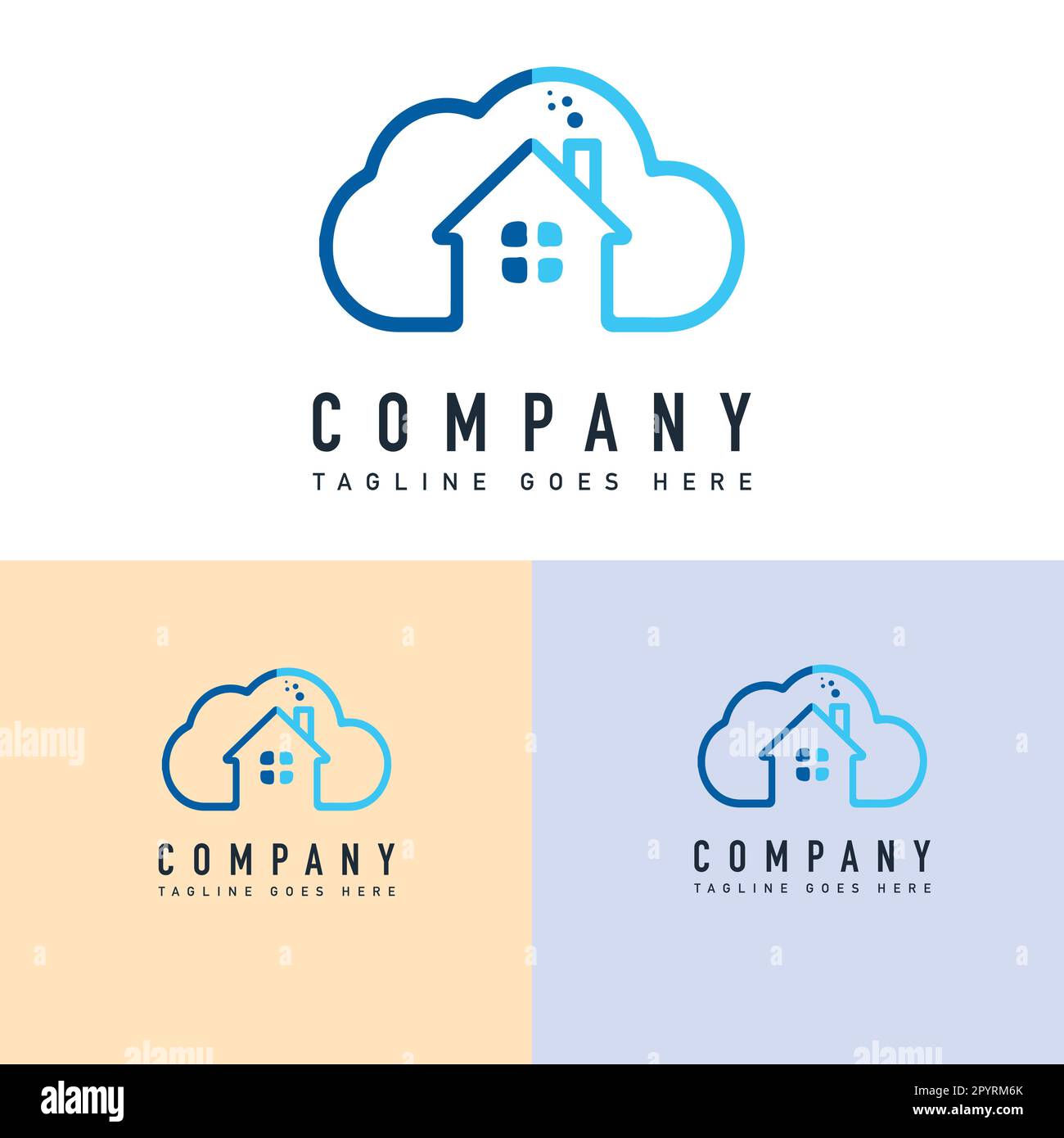 Cloud home logo design vector template. Real estate logo design concept ...