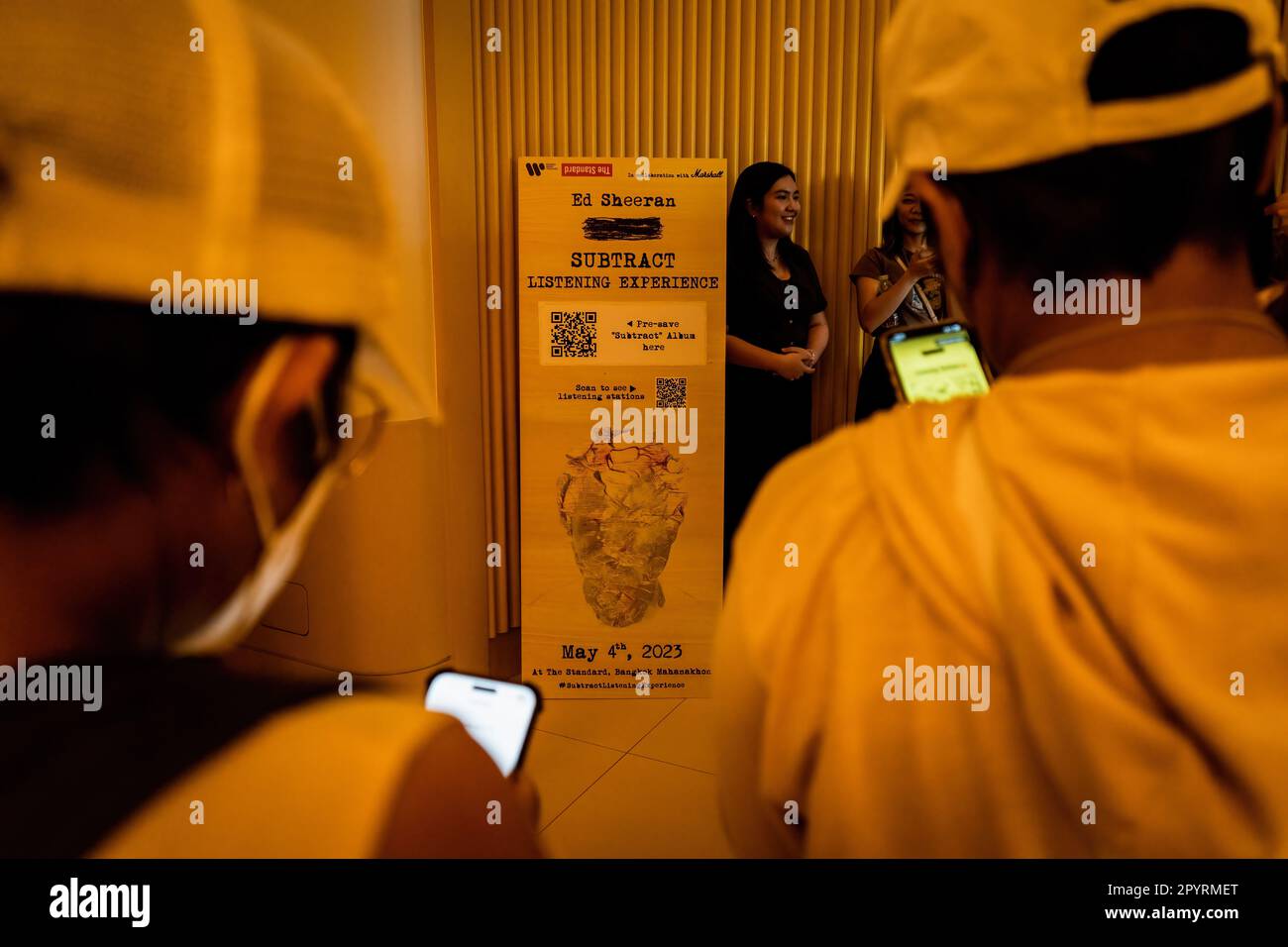Bangkok, Thailand. 05th May, 2023. Fans scan a QR code to enter the ...
