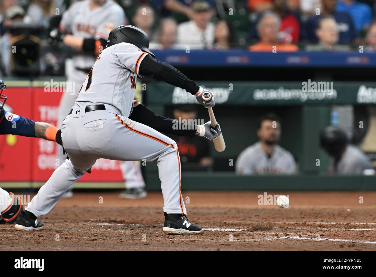 San Francisco Giants first baseman LAMONTE WADE JR. lays down a ...