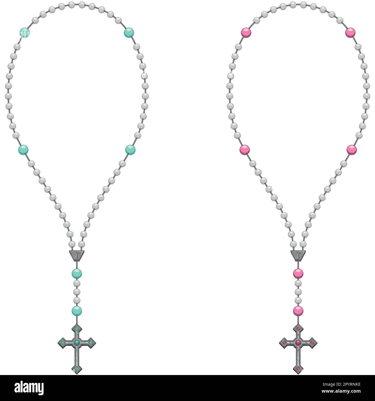Vector design of rosary with christian cross, symbol of catholic religion Stock Vector Image ...