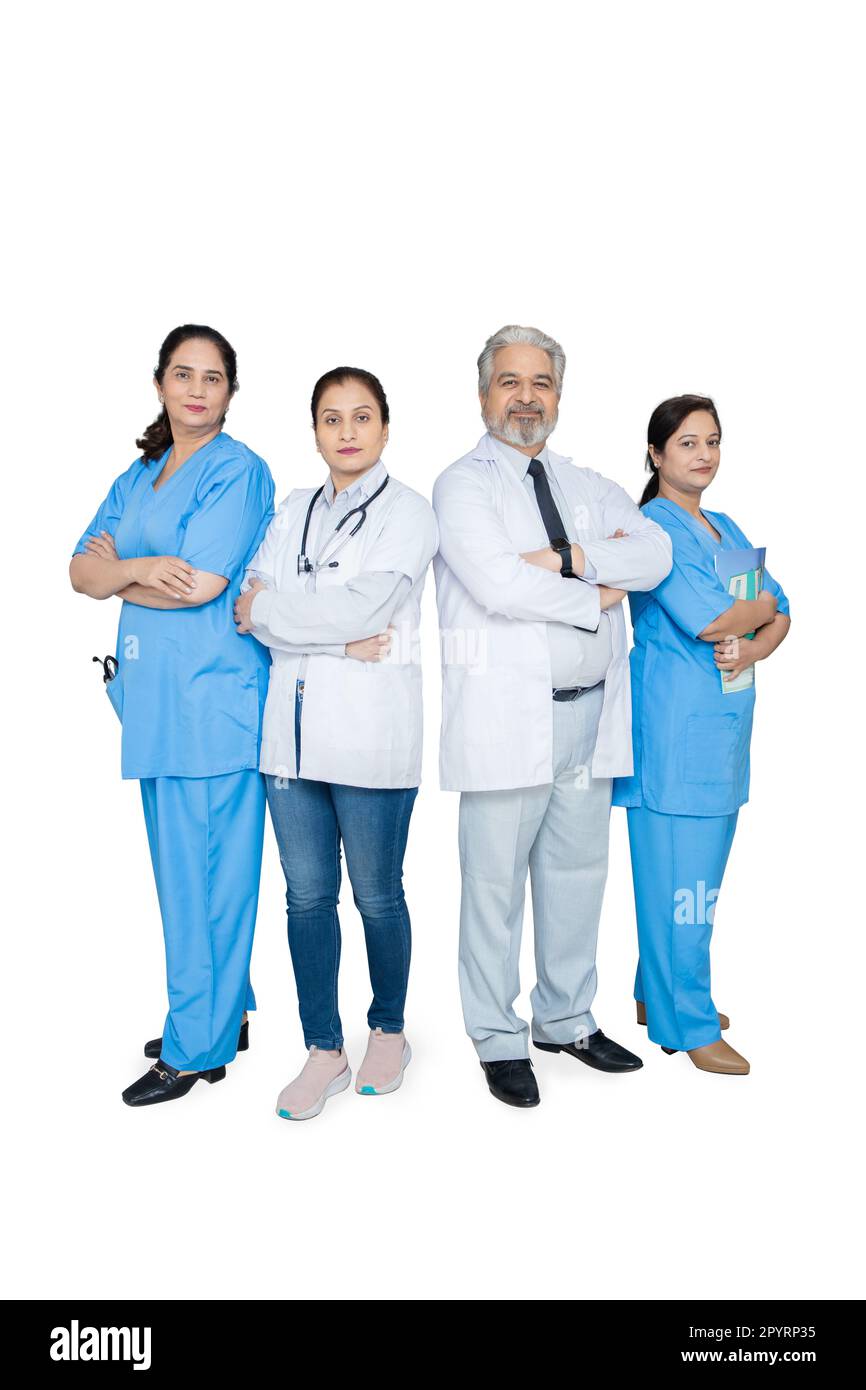 Group of confident indian male and female doctors and medical staff ...