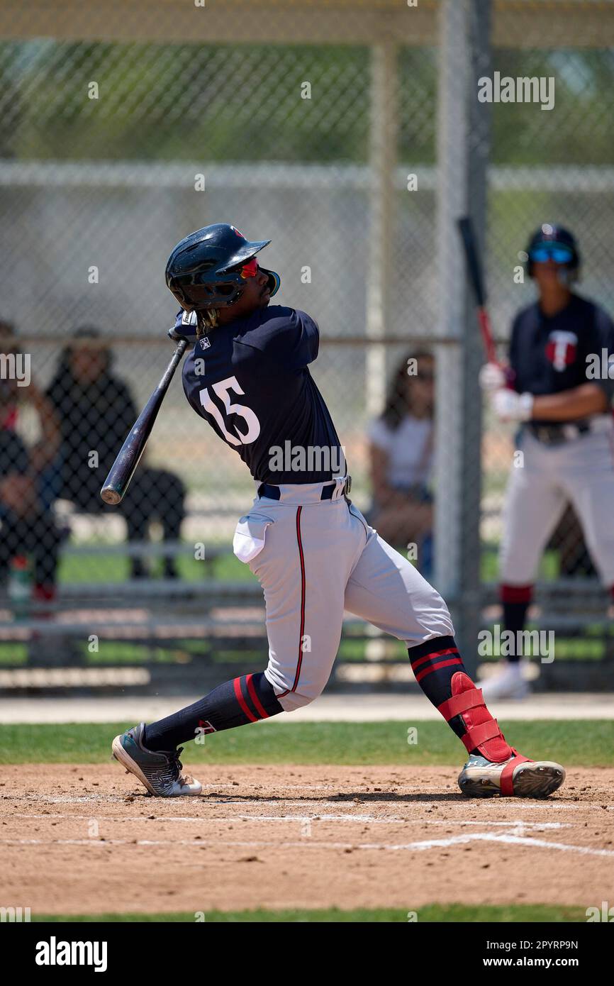 Minnesota Twins Rafael Cruz (15) bats during an Extended Spring ...